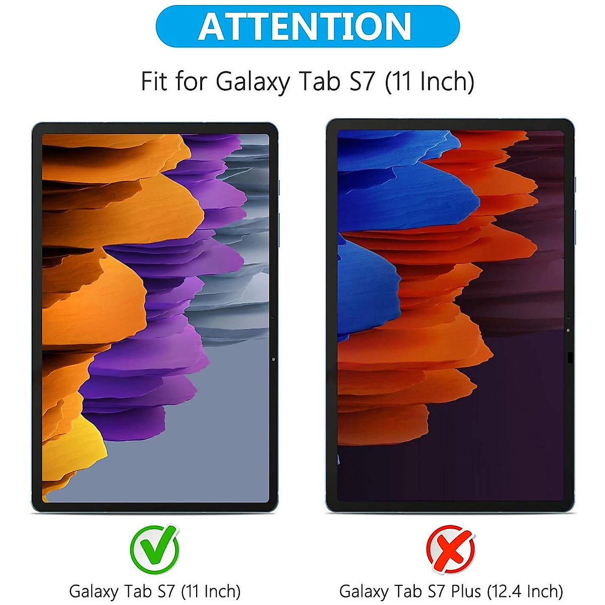TANTEK [2-Pack Screen Protector for Samsung Galaxy Tab S7(SM-T870/T875,2020) 11 inch,Tempered Glass Film,Ultra Clear,Anti Scratch,Bubble Free