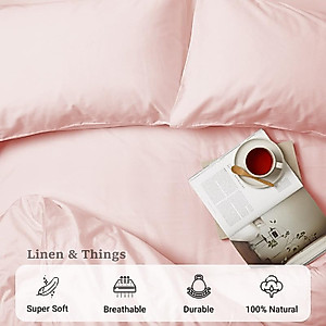 Luxury Soft 4 Piece Sheet Set, 800 Thread Count Egyptian Cotton - King Size Bed Sheet Set, Super Soft Sateen Weave, Fit Mattress 15'' Deep Pocket - Blush Solid