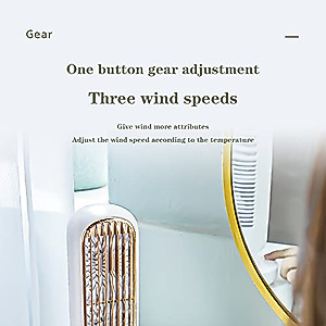 Juesi Mini Fan for Desk Bedroom, Personal Fan with 2 Blades Powerful for Cooling Office Room, Portable USB Rechargeable, Retro Vintage Tall Design, Low Noise Quiet (Green)