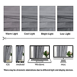XWZO Velvet Curtains 96 Inches Long - Soft Room Darkening Thermal Insulated Thick Window Curtain Panels for Bedroom/Gallery/Home Theater/Patio Door with Tiebacks, Grommet, Grey, W52 x L96, Set of 2
