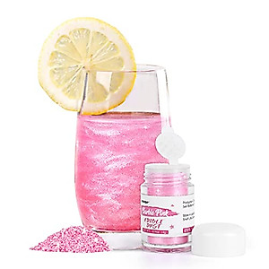 Shimmer Pink Edible Glitter For Drinks, 4g Food Grade, Sujoygar, Luster Dust for Cake Decorating, Cocktail, Baking, Chocolate, Strawberrie