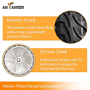Antanker Drive Wheel Replace for Toro 119-0311 137-4832 115-2878 205-360 Drive Wheel for Toro 22" Recycler 20330 20339 20350 20370 20954 Self-propelled 8" Lawn Mower Front Drive Wheels 2 Pack