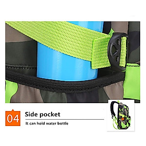 XLERHAZO School Backpack Lunch Box Set Water Repellent Casual Daypack Lightweight Bookbags for Kids (Camouflage Blue)