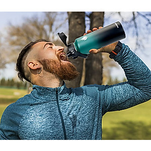 XACIOA Spout Lid Compatible with Hydro Flask Wide Mouth 12, 16, 18, 20, 32, 40, 64oz Water Bottle, Replacement Auto Flip Top Lid with Button Lock