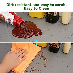 TOOVEM Waterproof Under Sink Mat, 34" x 22" Silicone Waterproof Mat for Kitchen Bathroom Cabinets, Under Vanity Sink Mat, Silicone Mats,Tray and Protector for Drips, Leaks, Spills,(Grey)