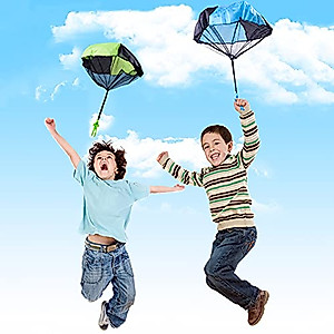 SUPRBIRD Parachute Toys for Kids, 10 Pcs Tangle Free Throwing Toy Parachute, Outdoor Flying Parachute Men Toy, Army Soldiers Guys Toy, No Battery Throwing Hand Toy for Kids Party Favor