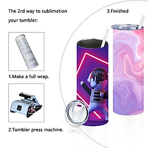 XccMe 30oz Sublimation Skinny Stainless Steel Tumbler,10Pack Double Wall Straight Slim Insulated Tumblers with Lids,Straws,Individually Box,Sublimation Coating for Heat Transfer (White)