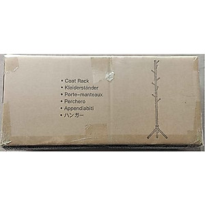 Pipishell Coat Rack Sturdy Wooden Coat Rack Stand, Adjustable Coat Tree, Free Standing Tree Hanger with 4 Sections & 8 Hooks, for Home/Bedroom/Office/Hallway/Entryway