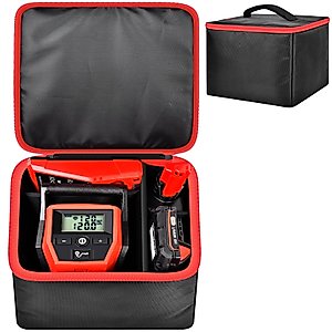 Air Compressor Case Bag Compatible with Milwaukee Electric Tools 2475-20 M12 Compact Inflator, Cordless Tire Inflator Storage Holder Fits for Milwaukee Battery Charger and Accessories - (Box Only)