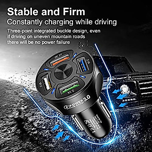 4 in 1 3.1A QC 3.0 Adapter Wireless Bluetooth Car FM Transmitter Receiver - 4 in 1 Charging Port Support Bluetooth Music & Bluetooth Call Handsfree Car Adapter