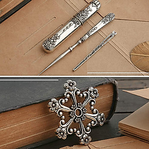 6 Pcs Embroidery Scissors Kit, Golden Exquisite Retro Scissors European Style Stainless Steel Sewing Tools Antique Sewing Scissors for Embroidery, Sewing, Craft, Art Work, and Everyday Use (Silver-1)