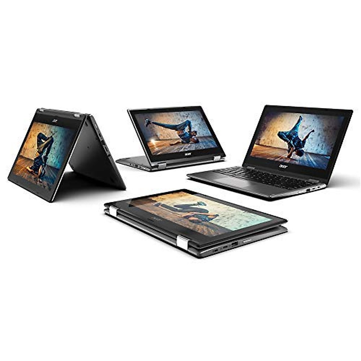 Acer Newest 2-in-1 Ultra Slim Chromebook, 11.6inch IPS Multi-Touch Screen, Intel Celeron Processor Up to 2.4 GHz, 4GB LPDDR4 Memory, 32GB eMMC, WiFi, Bluetooth, Chrome OS (Chrome OS, Silver)(Renewed)
