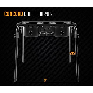 Concord Double Propane Burner, Outdoor 2 Burner Camping Stove for Cooking / Home Brewing / Making Sauce