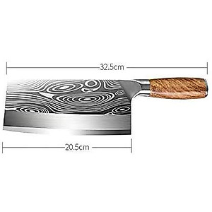 Meat Cleaver 8-inch Chef Knife Professional Butcher Knife Stainless Steel Vegetable Cleaver Knife with Anti-slip Wooden Handle