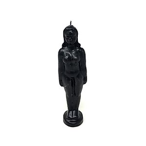 Vrinda® Unique Decorative Candle Lady – Rituals, Magic, Home Decor, Room Decor, Halloween, Spell Casting - Handcrafted Unscented Candle Sculpture for Healing & Aromatherapy – Approx. 7" (Black)