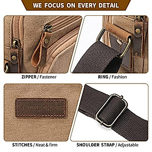 Jack&Chris Canvas Messenger Bag for Men, Man Purse Crossbody Bags for Work Business,JC5207-CANVAS-Brown