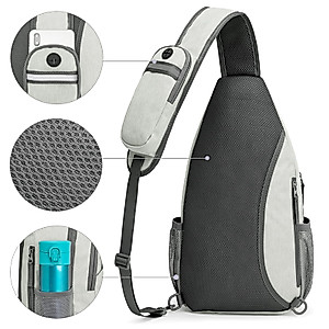 G4Free Sling Bag RFID Blocking Sling Backpack Crossbody Chest Bag Daypack for Hiking Travel(Gainsboro)