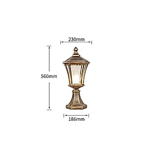 XXINY 56CM European-Style Outdoor Pillar Lamp Outdoor Fence Lamp Door Pillar Lamp Retro Home Street Lamp Waterproof Garden Villa Door Lamp Post Porch Patio Pillar Light Street Stigma Floor Lamp