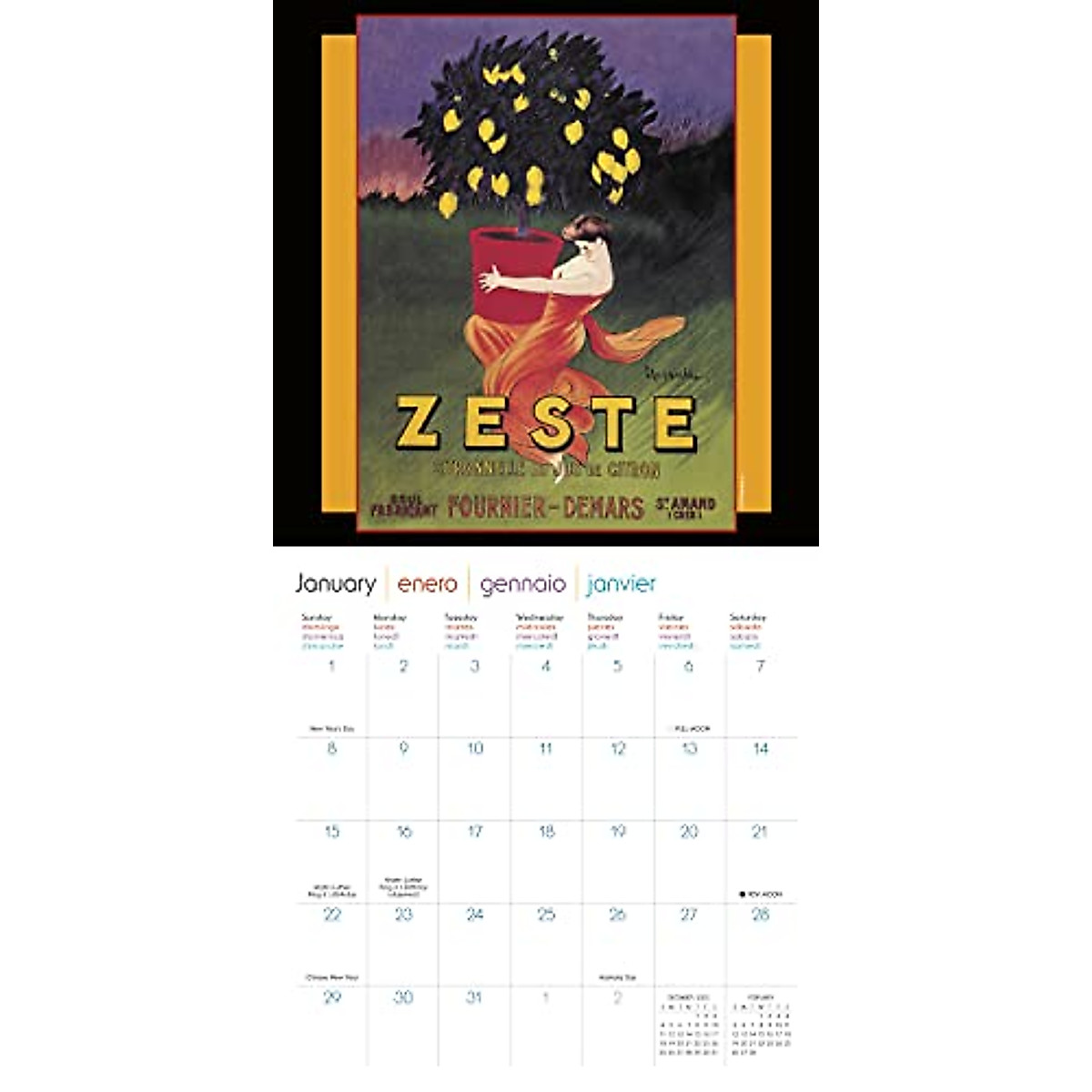 Bon Appétit 2023 Wall Calendar — Vintage Food Poster Art, 16-Month Cooking Calendar, 12" x 12"