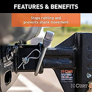 CURT 22320 No-Tool Anti-Rattle Hitch Clamp Tightener for 2-1/2-Inch Receiver, Hollow or Solid Shanks