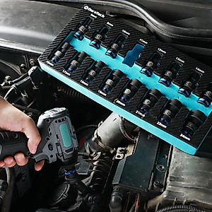 DURATECH 3/8" Drive Impact Universal Joint Socket Set, Swivel Socket Set, 16-Piece, Metric, 8-24MM, Cr-Mo Steel, Organized in EVA Foam Organizer