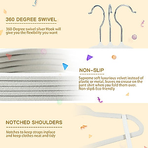 11 Inch Baby Velvet Hangers,16 Pack Velvet Kids Hangers,Non Slip Toddler Infant Hangers,Baby Clothes Hangers for Closet (Ivory)