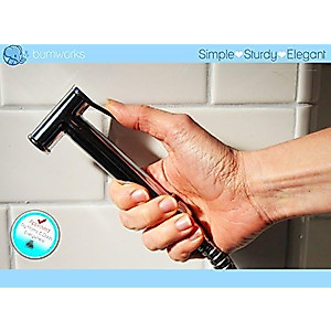 Bumworks Handheld Bidet Cloth Diaper Sprayer for Toilet | Bum Gun Butt Washer, Hand Held Bidet Hose Attachment Water Jet Spray Set | Baday Toilet Kit (Bedit Toilet Badae Biday Boday Toilet Seat)