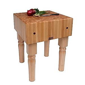 John Boos AB01 End Grain Butcher Block Table, Natural Maple 18x18