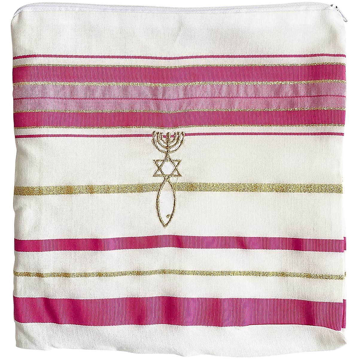 Holy Land Market Messianic Christian Shawl/Tallit - The Messiah Tallit - Pink - Small