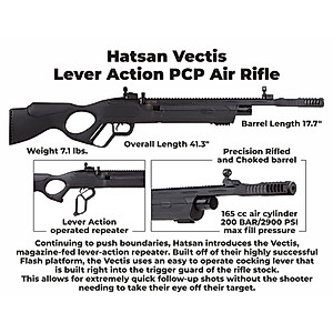 Hatsan Vectis Air Rifle with Pack of Pellets and 100x Paper Targets Bundle (Black Syn Stock) (.177 Cal + Ammo)Q