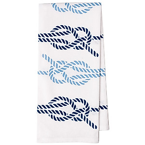 KAF Home Pantry Nautical Knots Kitchen Dish Towel Set of 4, 100-Percent Cotton, 18 x 28-inch