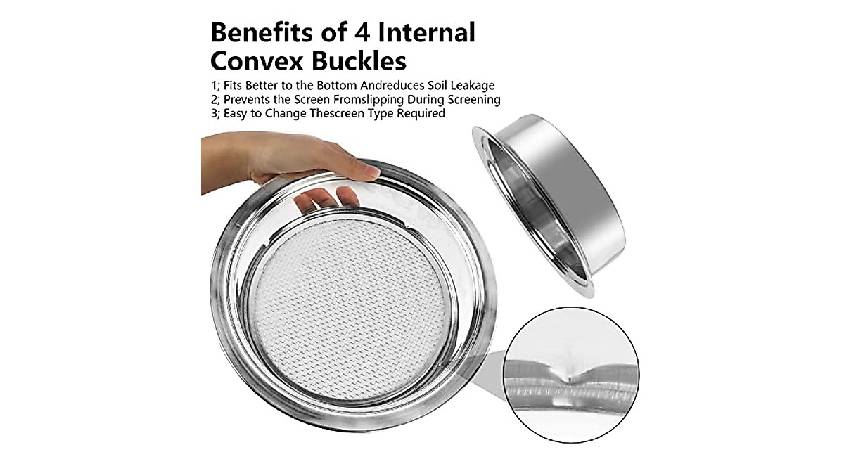 AKAKD Stainless Soil Sifter | 3 Mesh Sizes for Perfect Soil