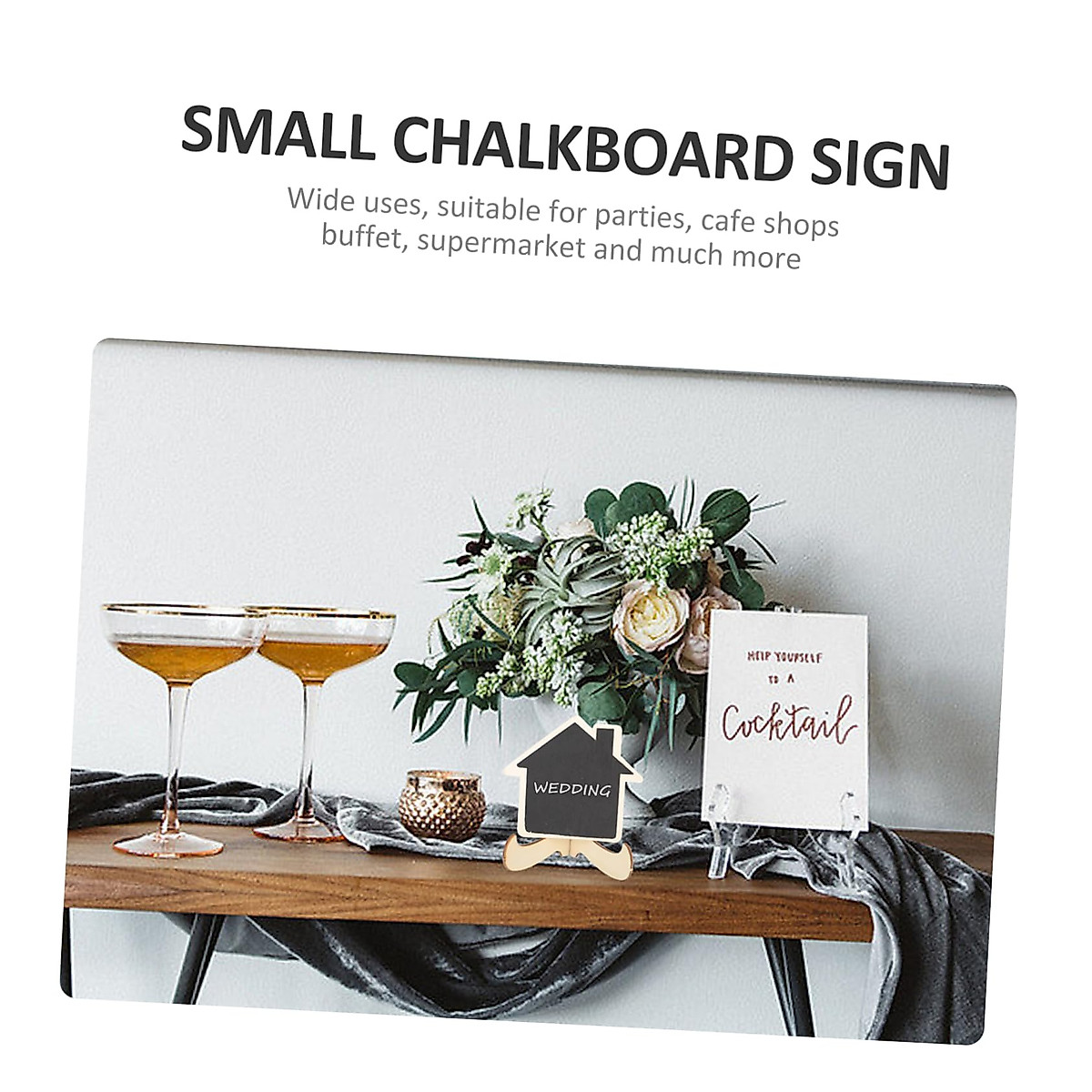 MAGICLULU 10pcs Erasable Message Board Chalkboard Signs Place Blackboard Chalkboard Label Signs Countertop Chalkboard Sign Food Signs Centerpiece Table Decorations Mini Memo Board Wood