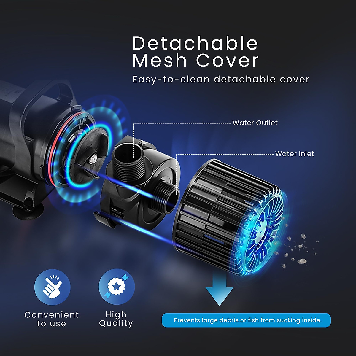 VIVOHOME Electric 100W 1600GPH Submersible Water Pump for Koi Pond Pool Waterfall Fountains Fish Tank and Aquarium