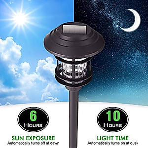 Azirier Solar Lights Outdoor Waterproof Security Lights Easy Install Garden Lights for Garden Path Walkway Light 12 Pack