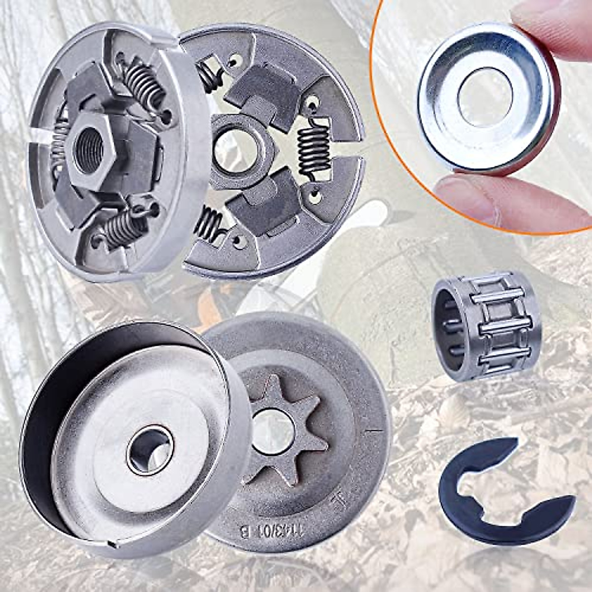 Mtanlo .325 Spur Sprocket Cover Clutch Drum Kit For Stihl MS261 MS261C MS271 MS271C MS291 MS291C Chainsaw Replace # 1121 160 2051, 1141 640 2001