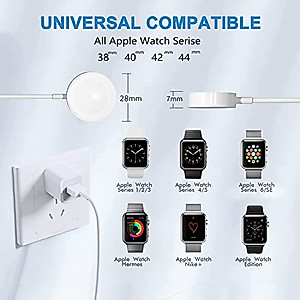 Watch Charger for Apple Watch Charger, Long 6.6FT iWatch Portable Wireless Fast Charging Cable Cord with USB Wall Charger Plug Adapter Block Compatible with Apple Watch Series 8/7/SE/6/5/4/3/2/1
