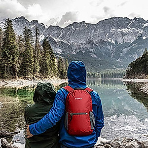 Gonex Ultra Lightweight Packable Backpack Daypack Handy Foldable Camping Outdoor Travel Cycling Backpacking(Red)