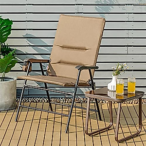 Office Chair Gaming Chair Computer Chair Patio upholstered Folding Portable Chair Camping Dining Outdoor Beach Chair Brown