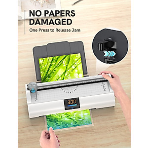 Laminator Machine with Laminating Sheets, 9 Inches Portable Personal Laminating Machine for Teachers School Home Office, Fast Warm-up No Jam No Wrinkles, Thermal Laminator with Paper Cutter