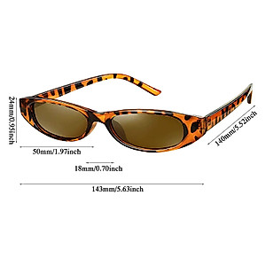 Frienda 3 Pairs Retro Vintage Rectangle Sunglasses 80s Style Narrow Chunky Plastic Frame Sunglasses Small Slim Glasses for Women and Men Costume Cosplay