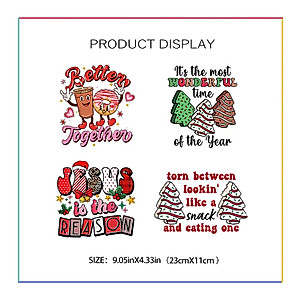 UV DTF Cup Wrap Transfer for Glass, 4 Sheet Rub on transfers for Crafts Christmas Iron-on Decals, Merry Christmas Rub on Transfer Stickers, Glass Cups Furniture DIY Crafts, Waterproof Ready to Press