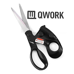 QWORK Guided Scissors, Professional Household Laser Scissors Gadget, Sewing Laser Guided Scissors Fabric Scissors, for Fabrics, Paper, Crafts Cutting