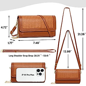 Badiya Small Crossbody Bags for Women Cell Phone Purse Wallet Shoulder Handbag with Credit Card Slots