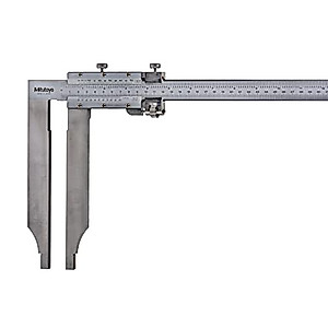 Mitutoyo 534-106 Vernier Caliper, Steel, Nib Style, Long Jaw, Inch/Metric, 0-20" Range, +/-0.002" Accuracy, 0.001" Resolution