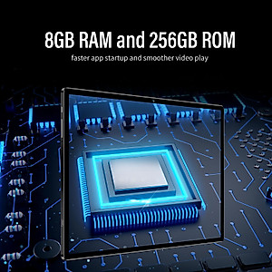 CUIFATI 2023 New 10 in Tablet 2 in 1, Android 12 Tablet with Keyboard, 8GB 258GB, Tablets with Case, 1960 * 1080 HD Touch Screen, 8MP Dual Camera, Games, WiFi (US Plug)