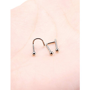 Prjndjw Grade 23 Titanium Nose Rings 20G Nose Studs Straight L shape Twist of Bend Nose Piercing for Women Body Piercing Jewelry