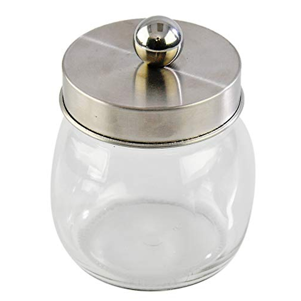 Home-X Mason Jar for Bathroom Organization, Apothecary Jars with Lids (Silver) 8 oz capacity