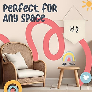 ARI MES - Korean First Birthday Hanging Canvas Banner, Dohl Decoration Korean, Durable Canvas Flag, First Birthday Decorations for Girl and Boy, Happy Birthday Banners Celebration, Korean-Classic