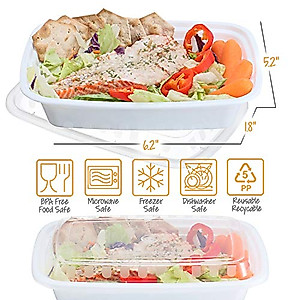 50-Pack meal prep Containers - Single 1 Compartment bowls with Lids Reusable food Storage Lunch Boxes – Bento Box, BPA-Free Food Grade – Microwave, Freezer & Dishwasher Safe – (24 Oz)